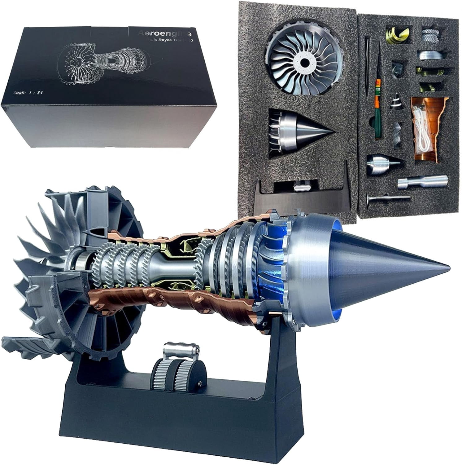 1/25 Simulation Aircraft Turbojet Engine Rotatable Model(11in/28cm ...