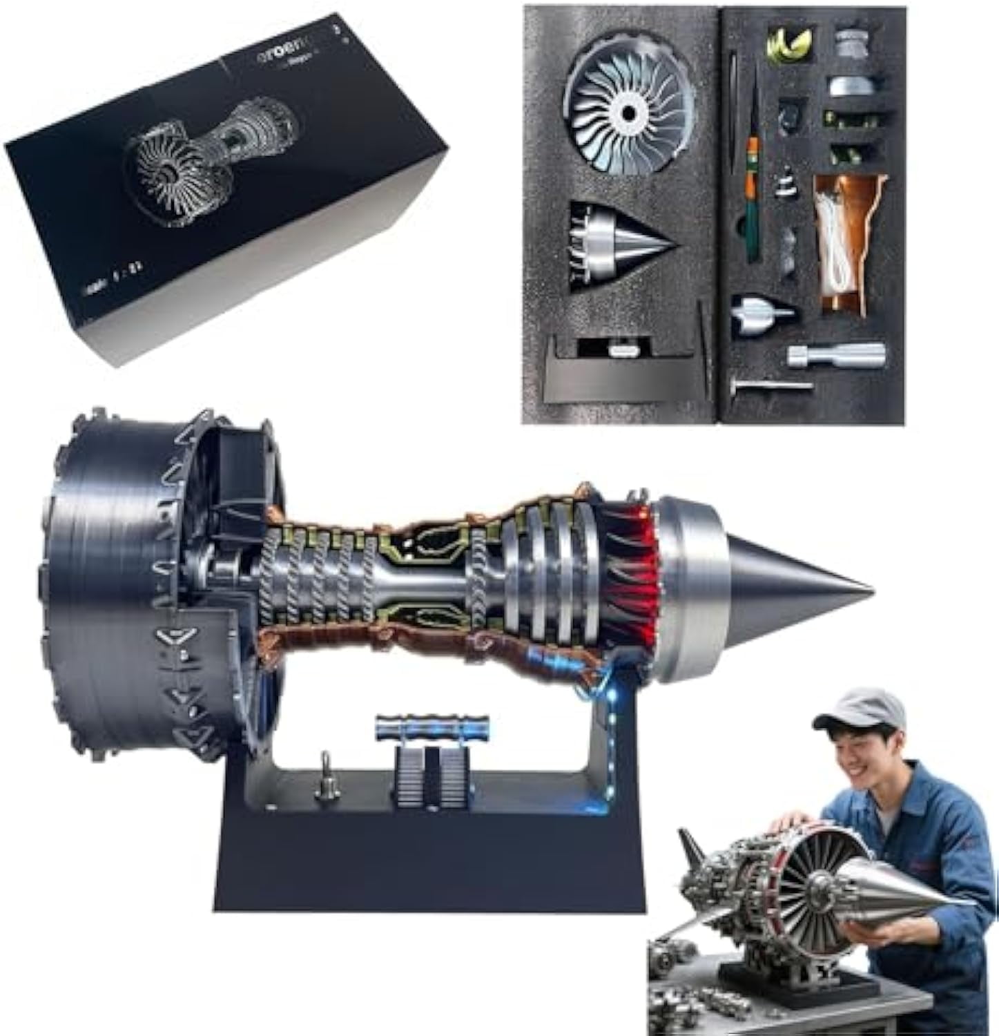 1/25 Simulation Aircraft Turbojet Engine Rotatable Model, Tr900 3D ...