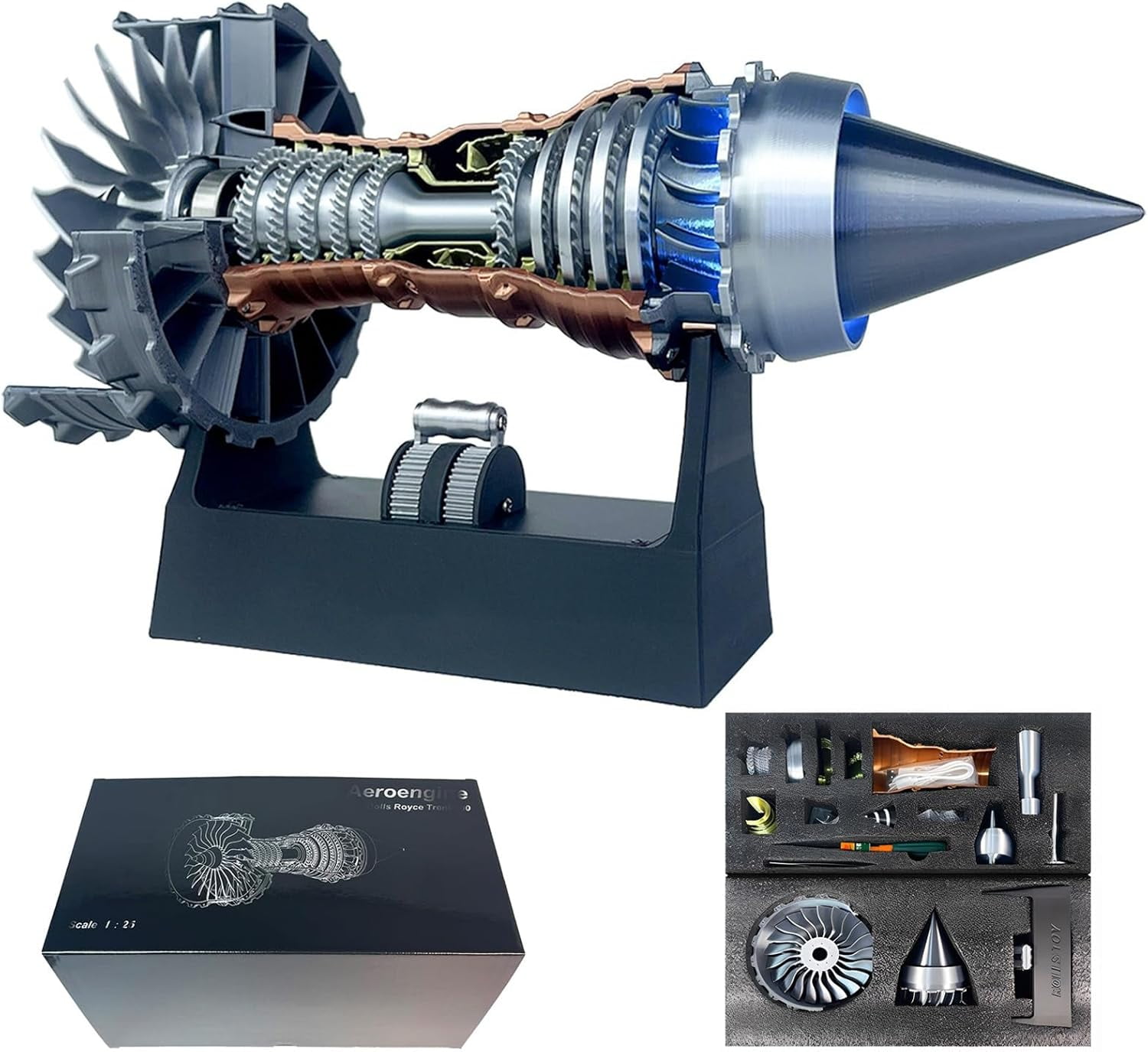 Aviation Display Model 11-Inch Turbofan Engine Model Kit - Realistic ...