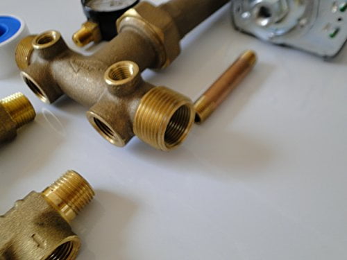 1.25" X 14"No Lead Brass Tank Tee Kit +Union Water Well Pressure Tank ...
