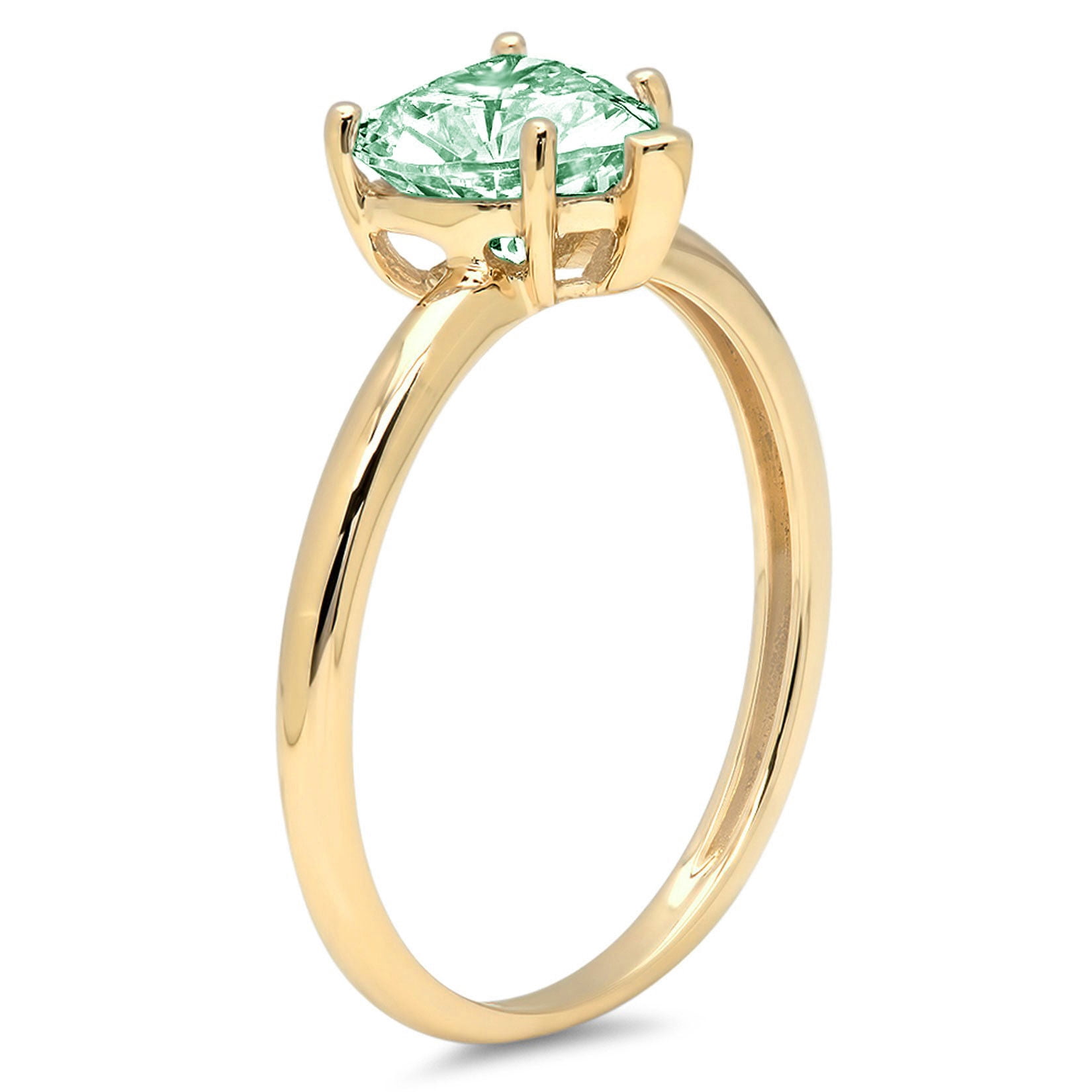 1.25 ct Heart Cut Simulated Green Diamond Solitaire Engagement Ring for ...