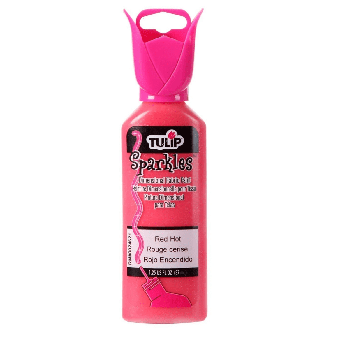 1.25 oz Red Fabric Paint, Vibrant Color with Glitter Effect for Bold ...