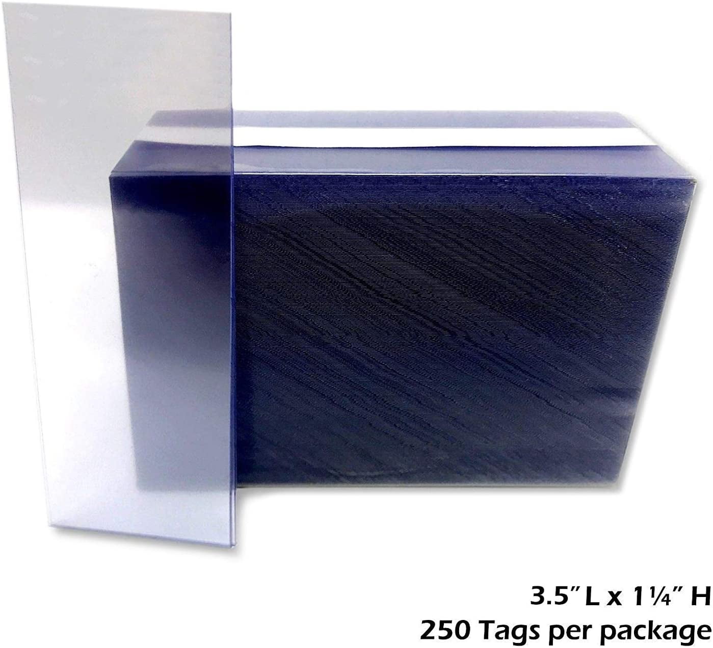 1.25" x 3.5" Clear Plastic Tags, Shelf Label Holders - 250 Pack ...