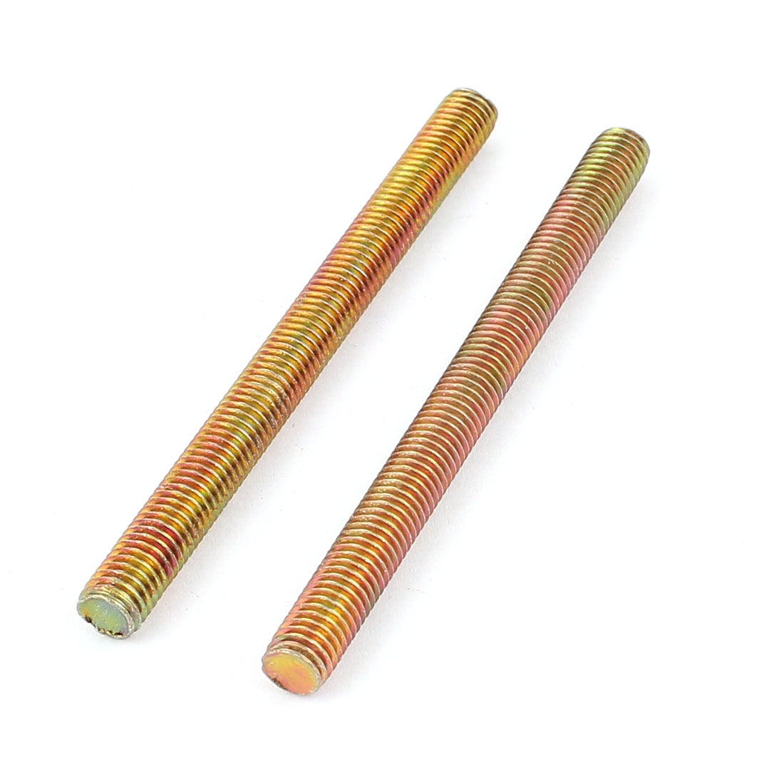 1.25mm Pitch M8 x 100mm Male Threaded Rod Bar Bronze Tone 2 Pcs ...