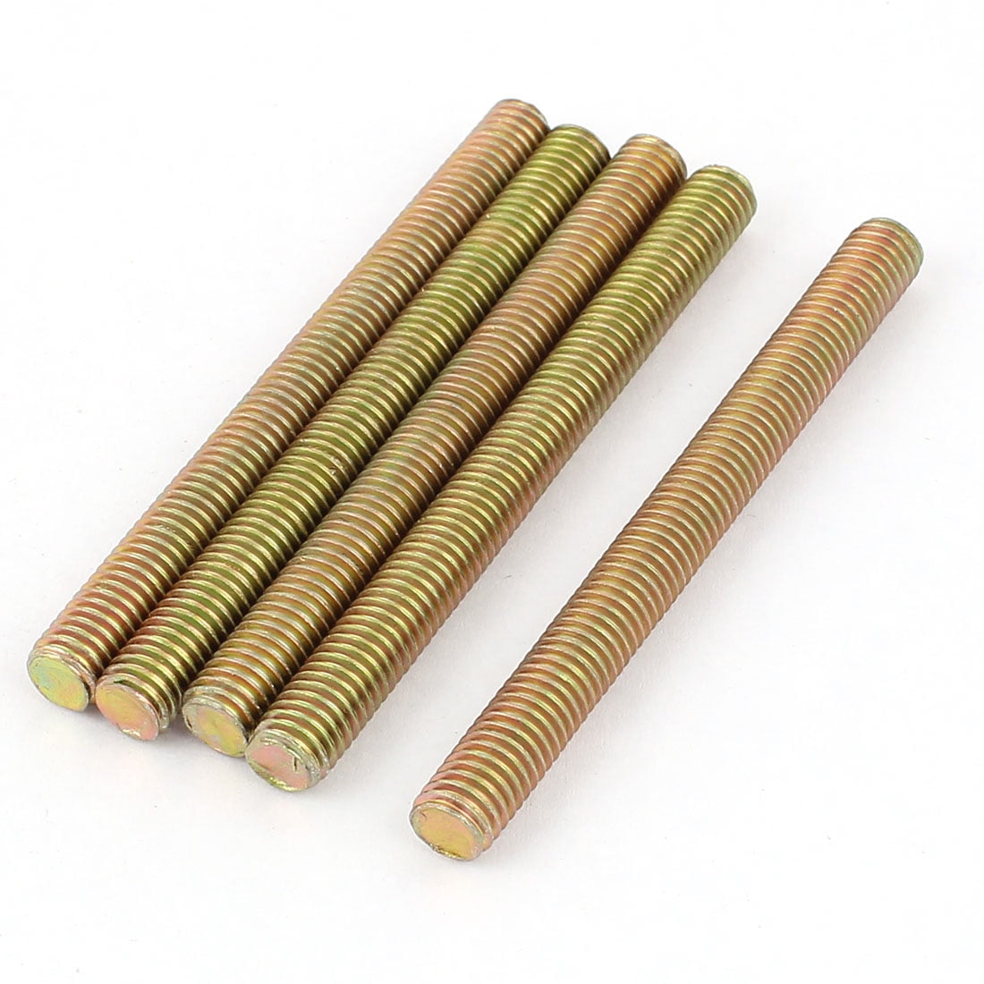 1.25mm Pitch M8 x 85mm Male Threaded Rod Bar Bolt Bronze Tone 5 Pcs ...
