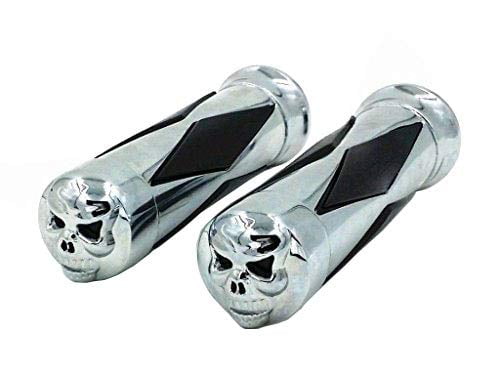 1" 25mm Skull Diamond Motorcycle Motor Bike Handlebar HAND GRIPS ...