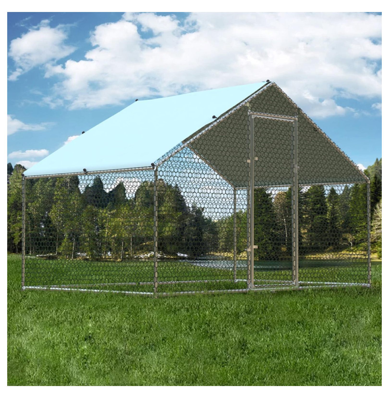 1.26’’ Large Metal Chicken Coop Walk in, Chicken Pen for Chickens ...