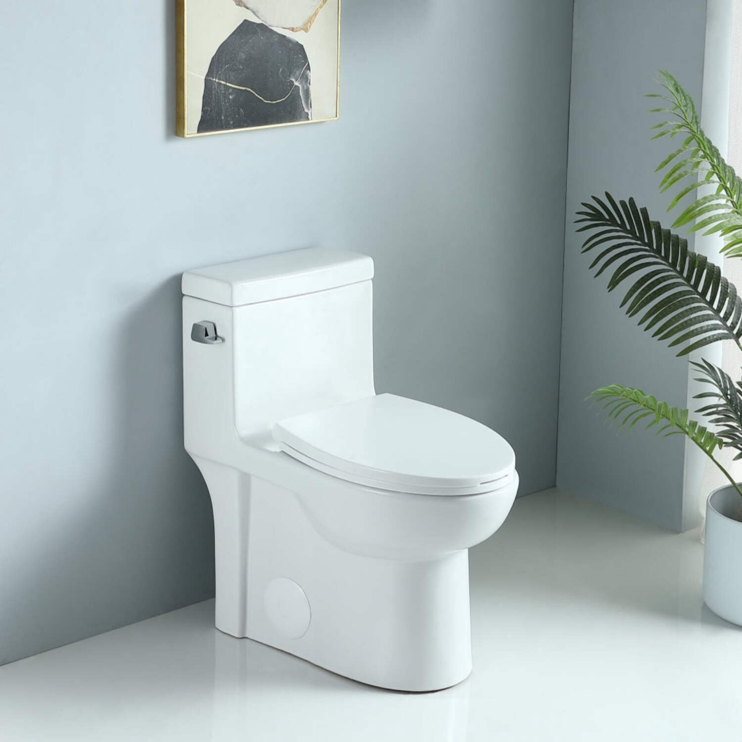 1.28 Gpf One Piece Toilet Single Flushwater Saving Elongated Comfort ...