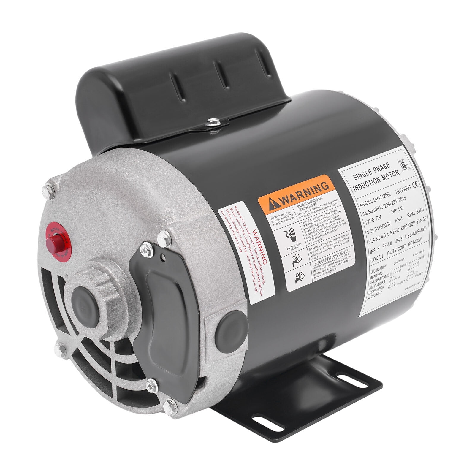 1/2HP 115/230V Air Compressor Electric Motor 3450RPM Electric Motor ...