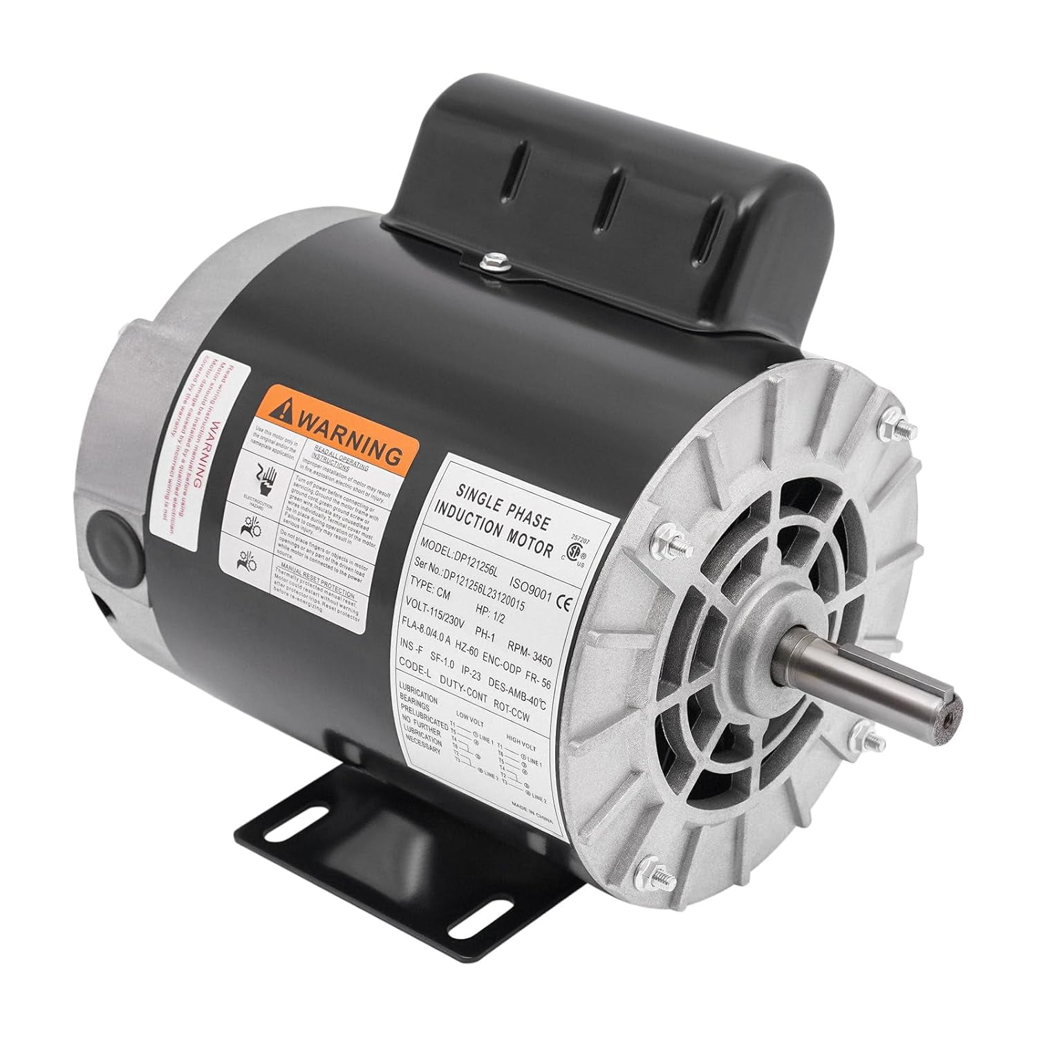 1/2HP Electric Motor 3450RPM General Purpose Single Phase Motor 115 ...