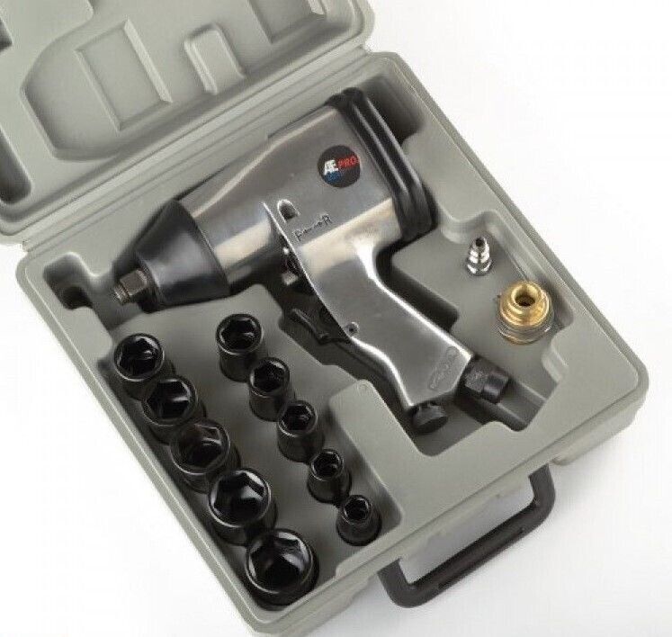 1/2IN Air Impact Wrench Kit W/ Socket SAE w/ Case Automotive Compressor ...