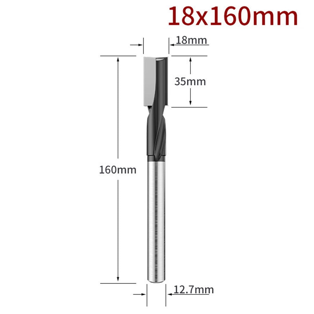 1/2In Spiral Straight Cutter Round Handle Woodworking Milling Cutter ...