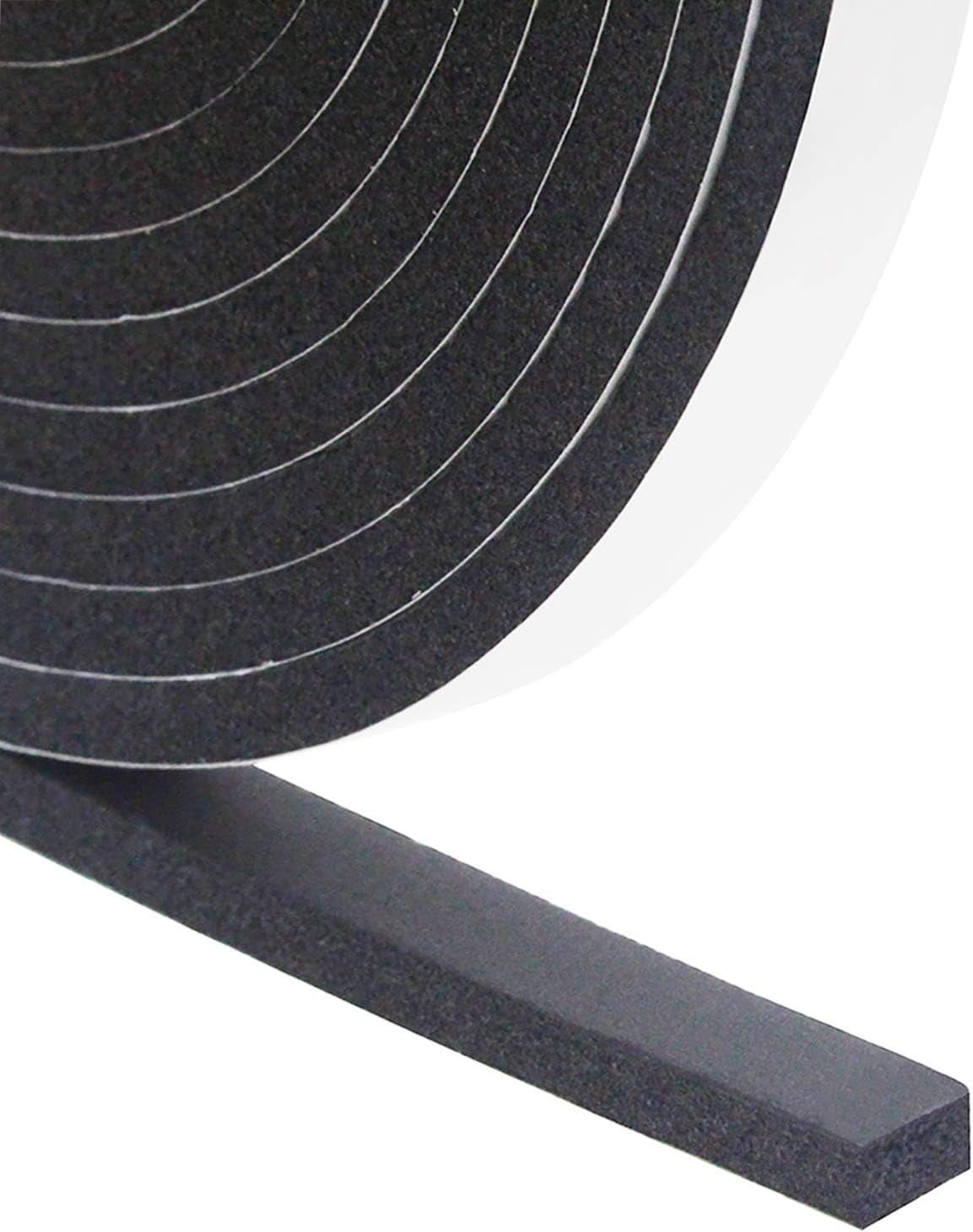 1/2In x 1/4In x 33Ft Foam Insulation Tape Weather Stripping Seal Strip ...