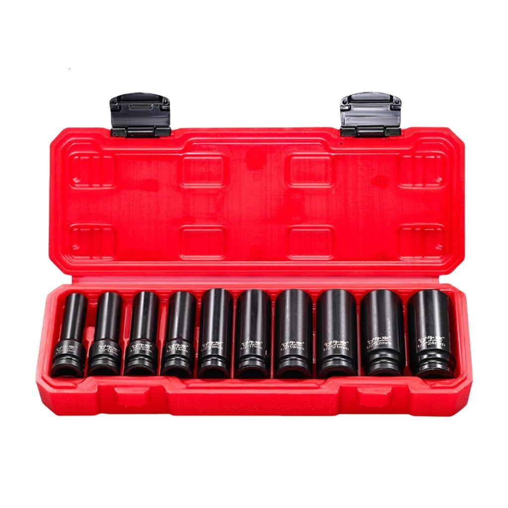 1/2Inch Impact Sockets Kit 10mm To 24mm Deep Well Design For Tight ...