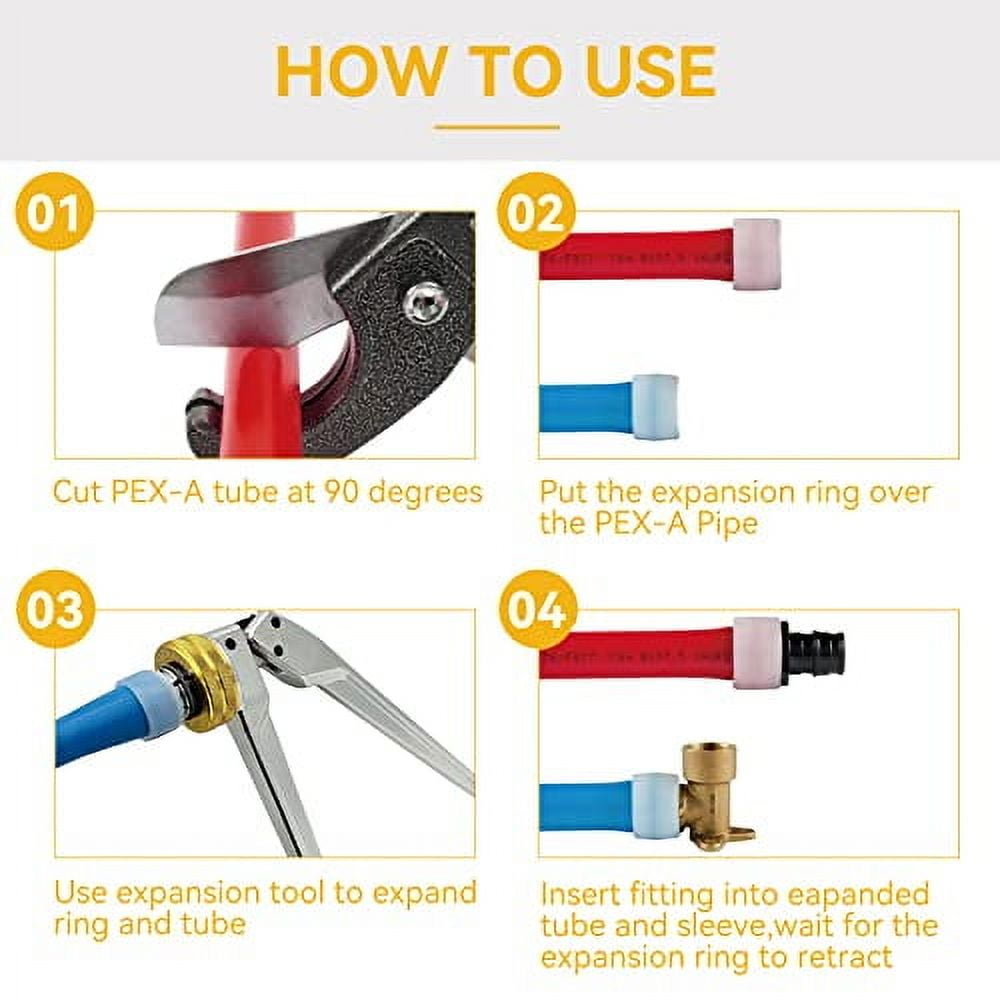 1/2Inch Poly PEX A Expansion Fitting,25 Pack Male Adapter PPSU PEX ...