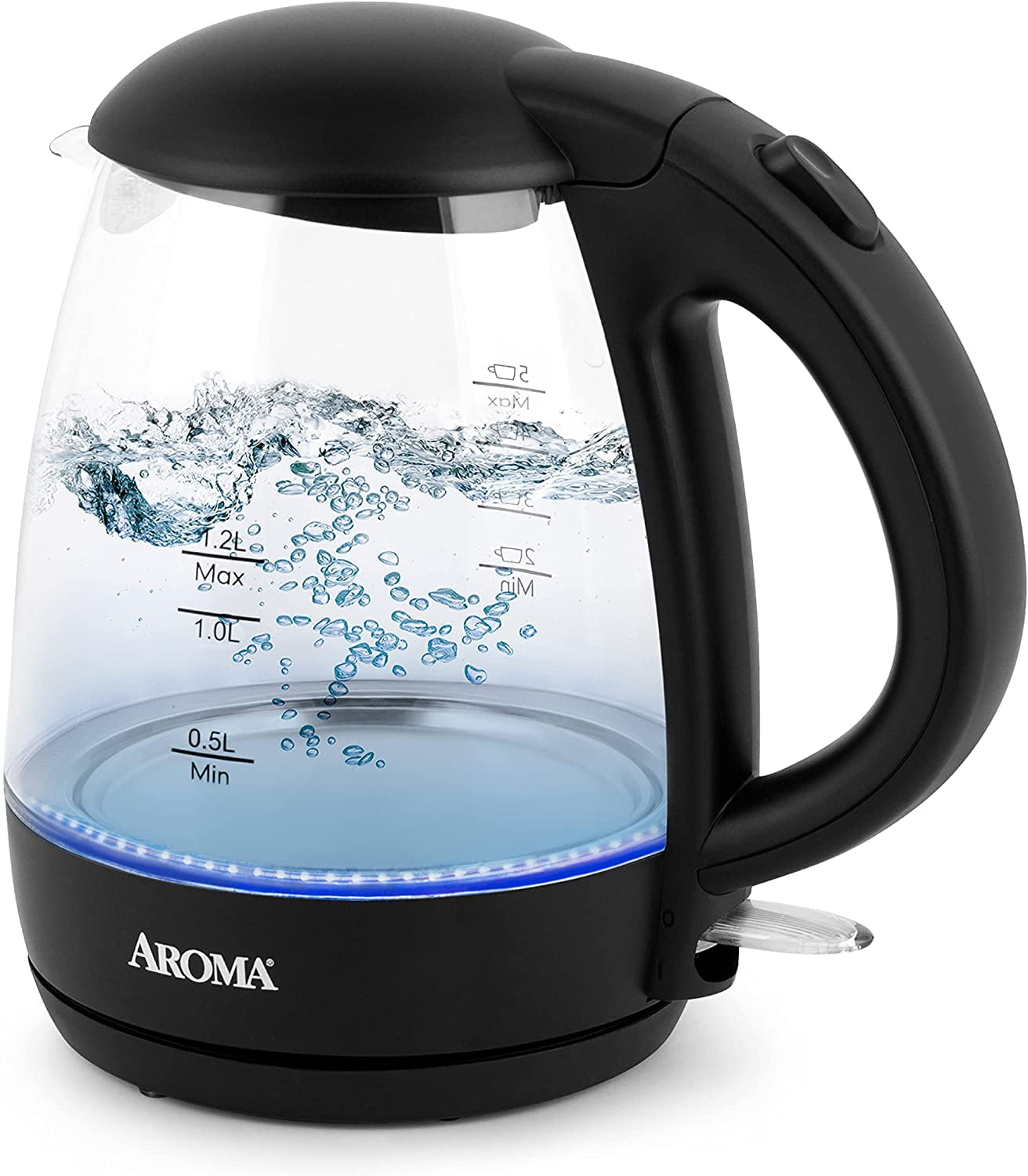 1.2L / 5-Cup Glass Electric Kettle with Cordless Pouring, Trigger ...