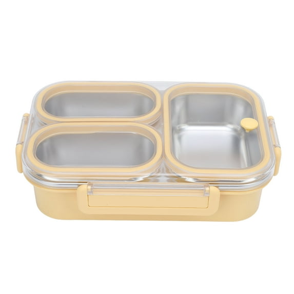 1.2L Divided Lunch Box - 304 Stainless Steel 3-Compartment Rectangular ...