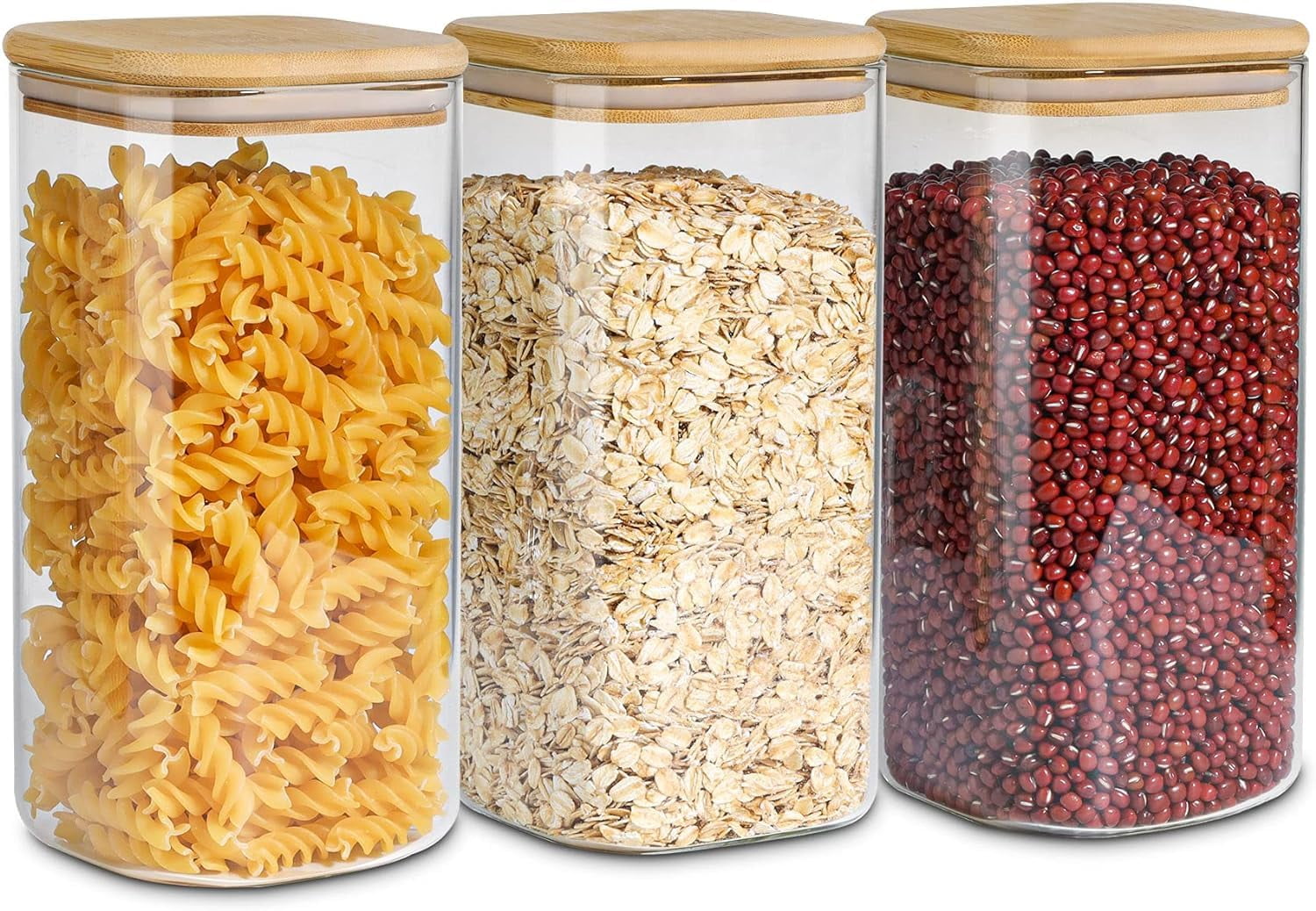 1.2L Glass Set of 4, Airtight Storage Jars with Lids - Walmart.com