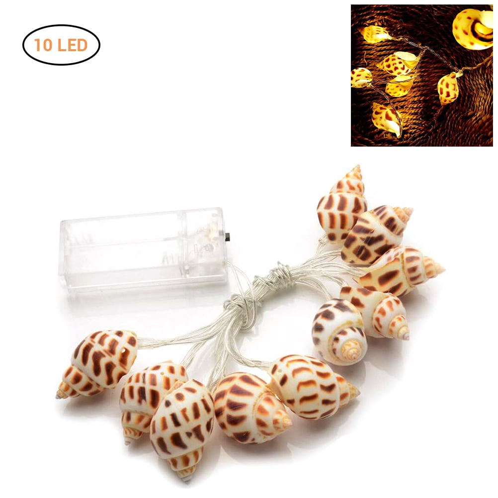 1.2M Sea Shell Fairy String Lights 10LED Nautical Stripe Fairy Battery ...