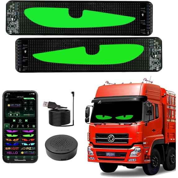 1/2PCS Devil Eyes Sign for Windshield, Programmable Eyes Animated ...