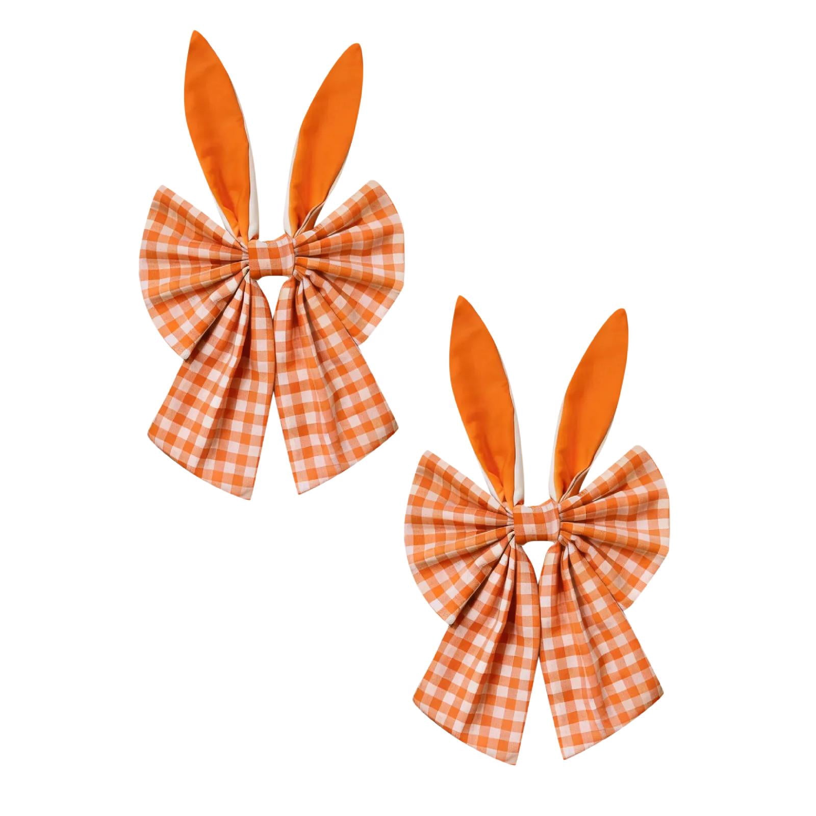 1/2PCS Easter Rabbit Ear Burlap Ears Flower Ring Bow Knot for Easter ...