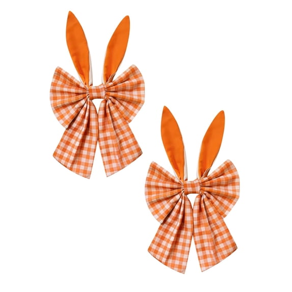 1/2PCS Easter Rabbit Ear Burlap Ears Flower Ring Bow Knot for Easter ...
