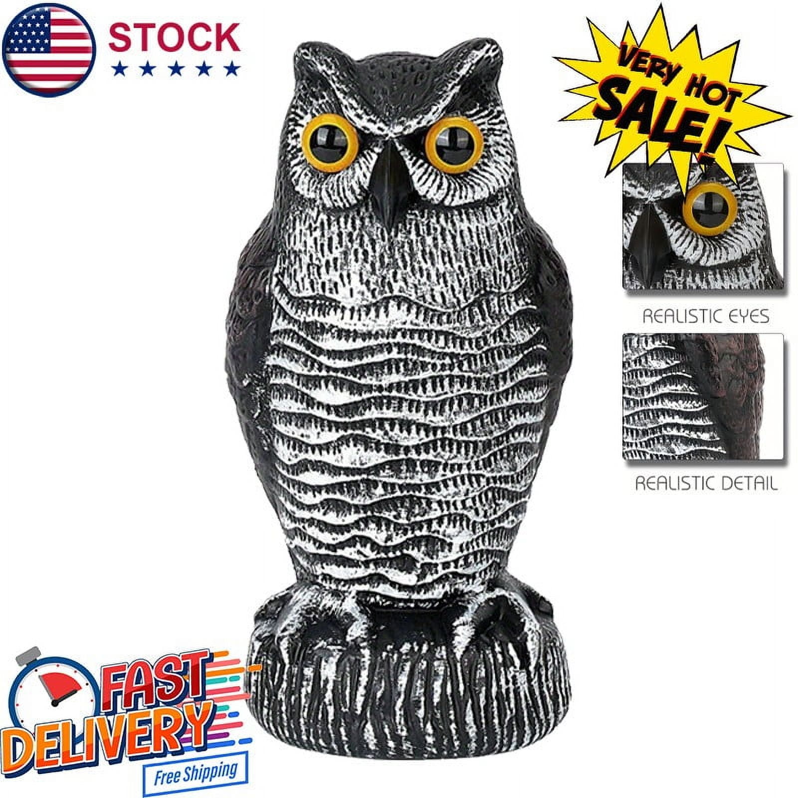 1-2PCS Owl Decoy Statue Protect Garden Yard Scare Birds Away Pigeon ...