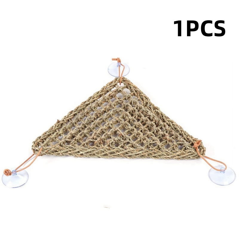 1/2PCS Reptile Hammock, Triangular Straw Lizard Hammock with Suction ...