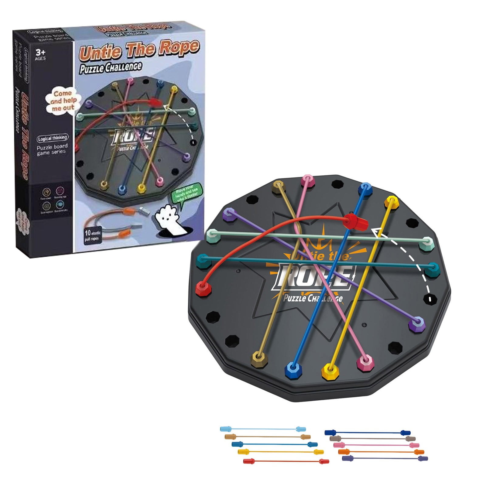 1/2PCS Rope Untangling Puzzle Game, Educational Strategy Board Game ...