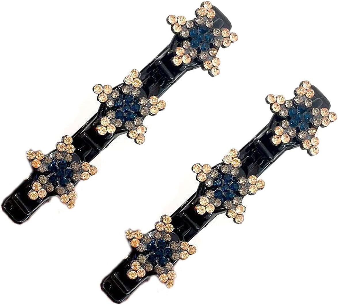1/2PCS Satin Fabric Hair Bands, Sparkling Crystal Stone Braided Hair ...