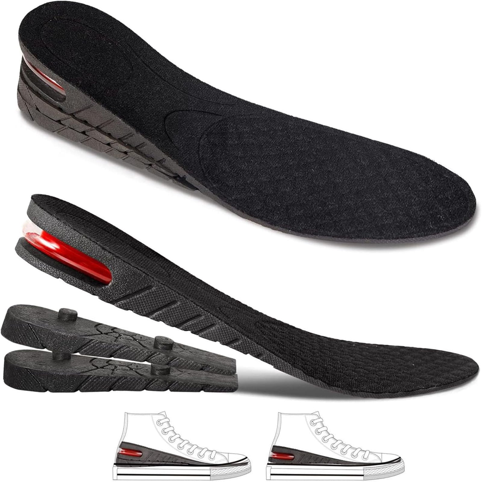 1/2Pair Mens Height Increasing Shoes Block Heels for Women Dressy Mens ...