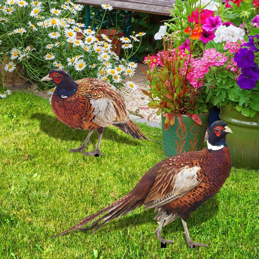 1/2Pc Pheasant Garden Decorations Pheasants Stake Lawn Courtyard Statue ...