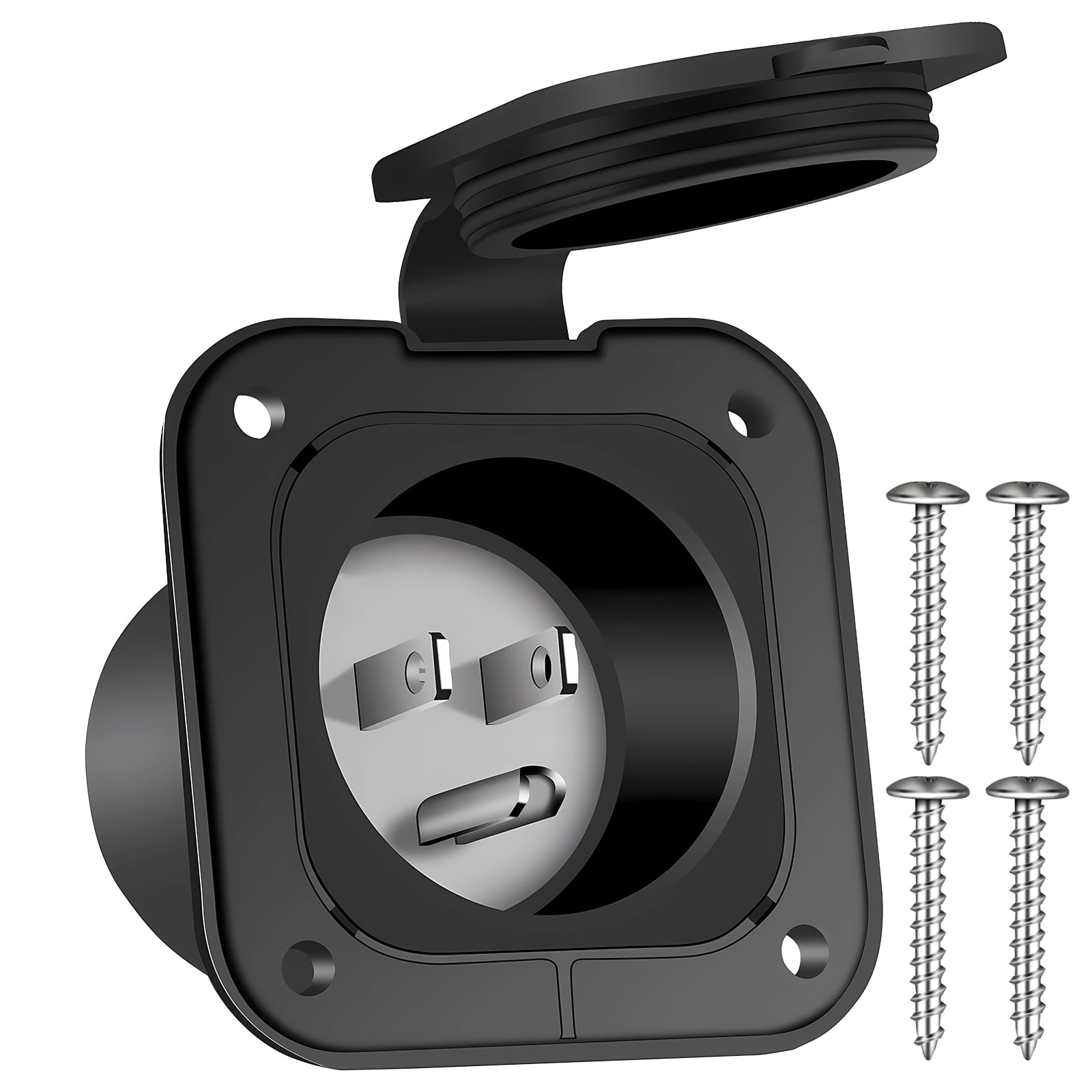 1/2Pcs 15 Amp Flanged Inlet 125V Premium NEMA 5-15 RV Shore Power ...