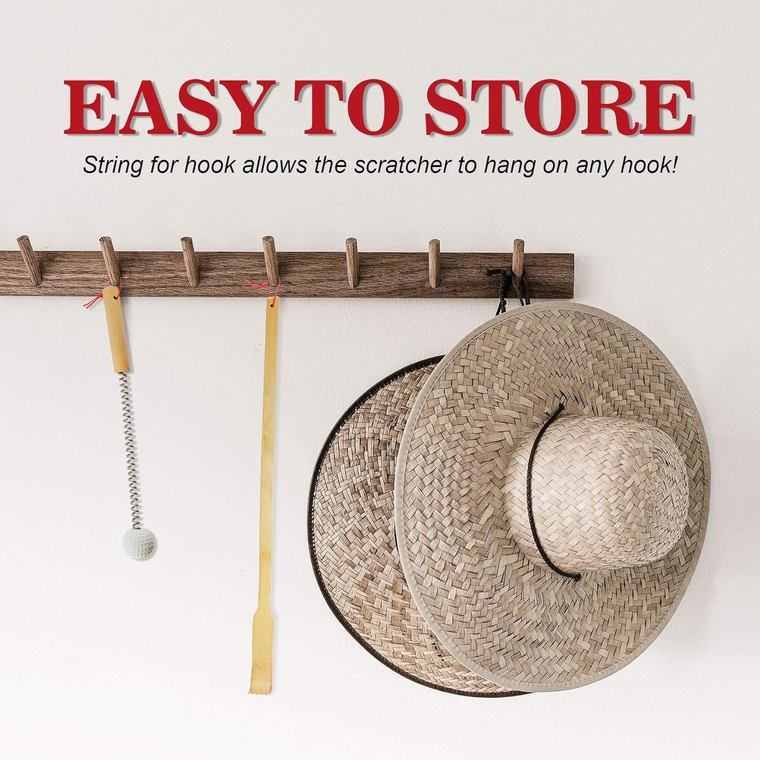 1/2Pcs Back Scratcher -Resistant Relief Itchy Compact Bamboo Wood Long ...