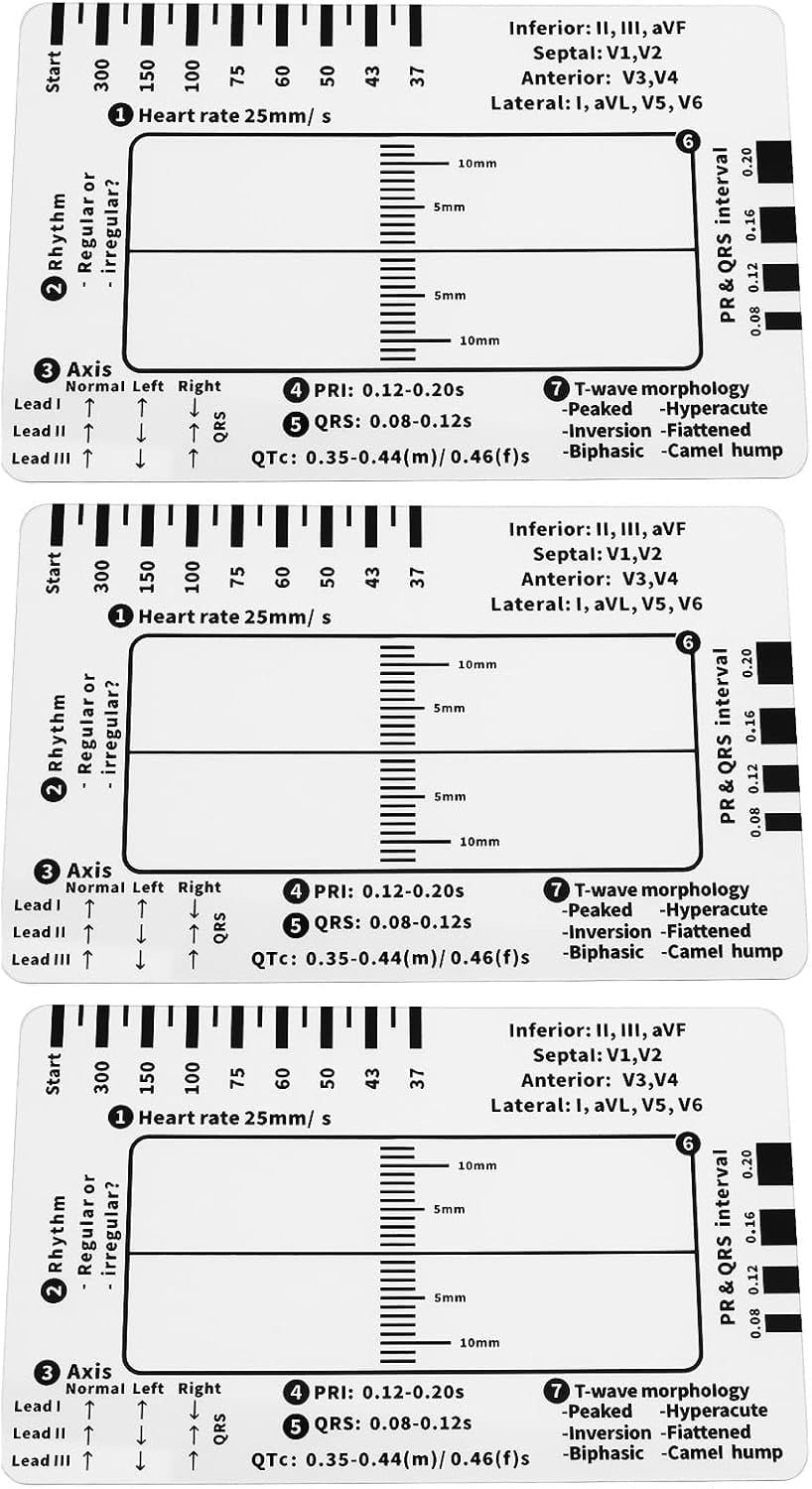 1/2Pcs ECG 7 Step Rulers Plastic Measuring Tool for ECG EKG ...