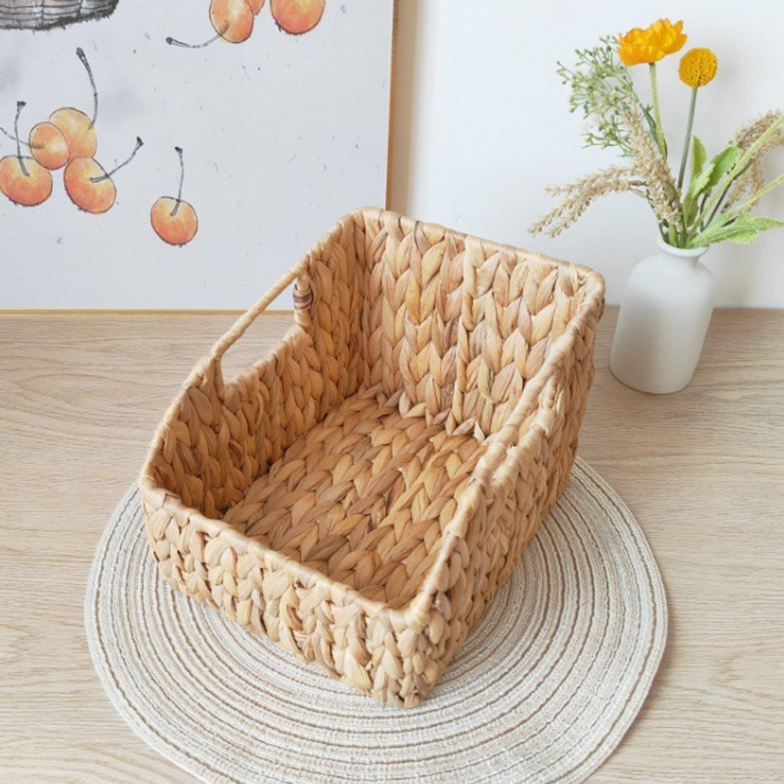 1/2Pcs Hand-Woven Storage Baskets with Handles, Strong Load-bearing ...