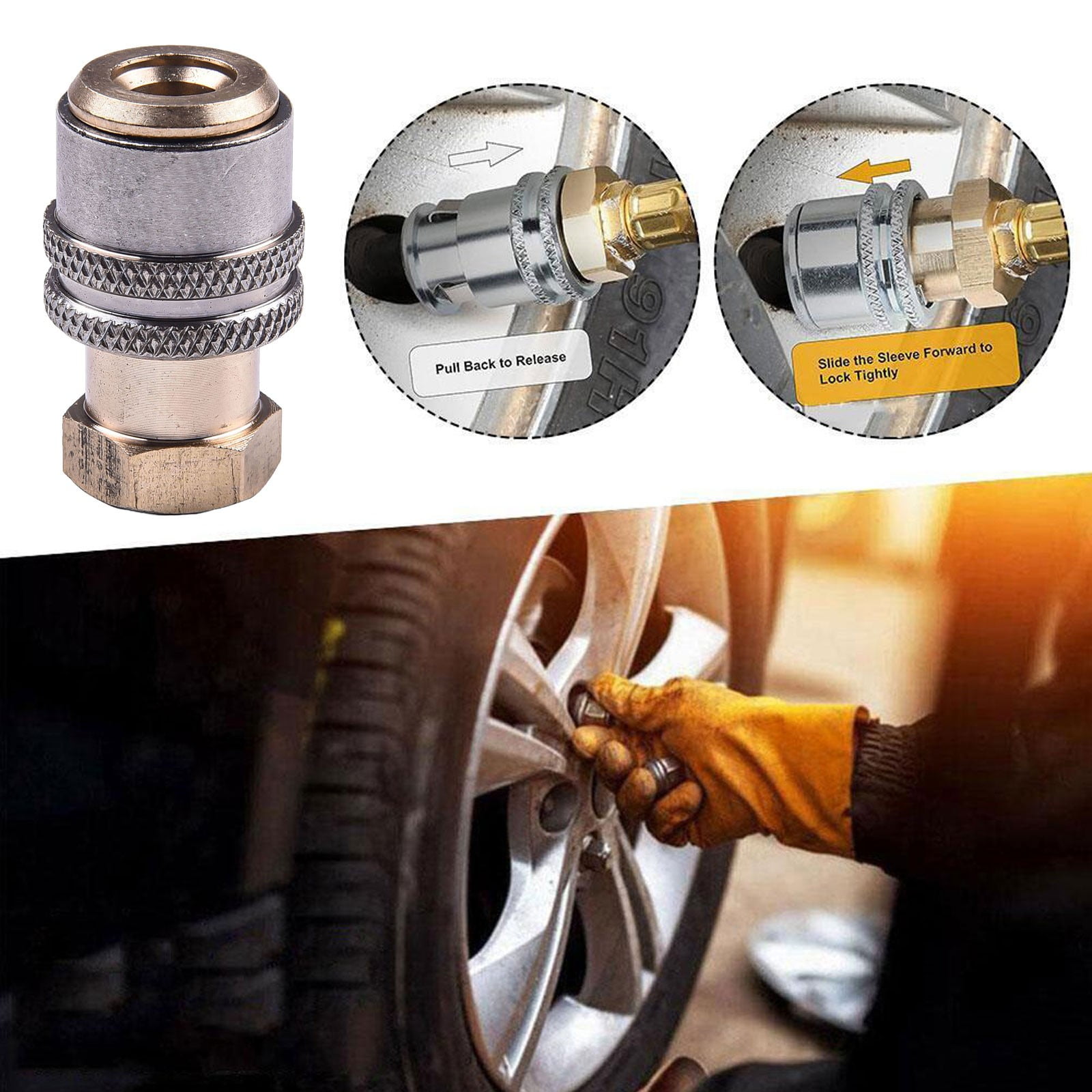 Coconut Ok 1/2Pcs Lock On Air-Chuck 1/4Npt Brass Tire Air-Chuck for ...