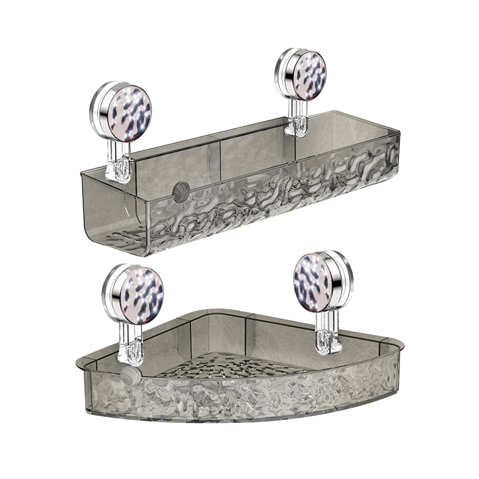 1/2Pcs No-Drill Clear Wall Caddy Suction Cup Shelf Large Capacity ...