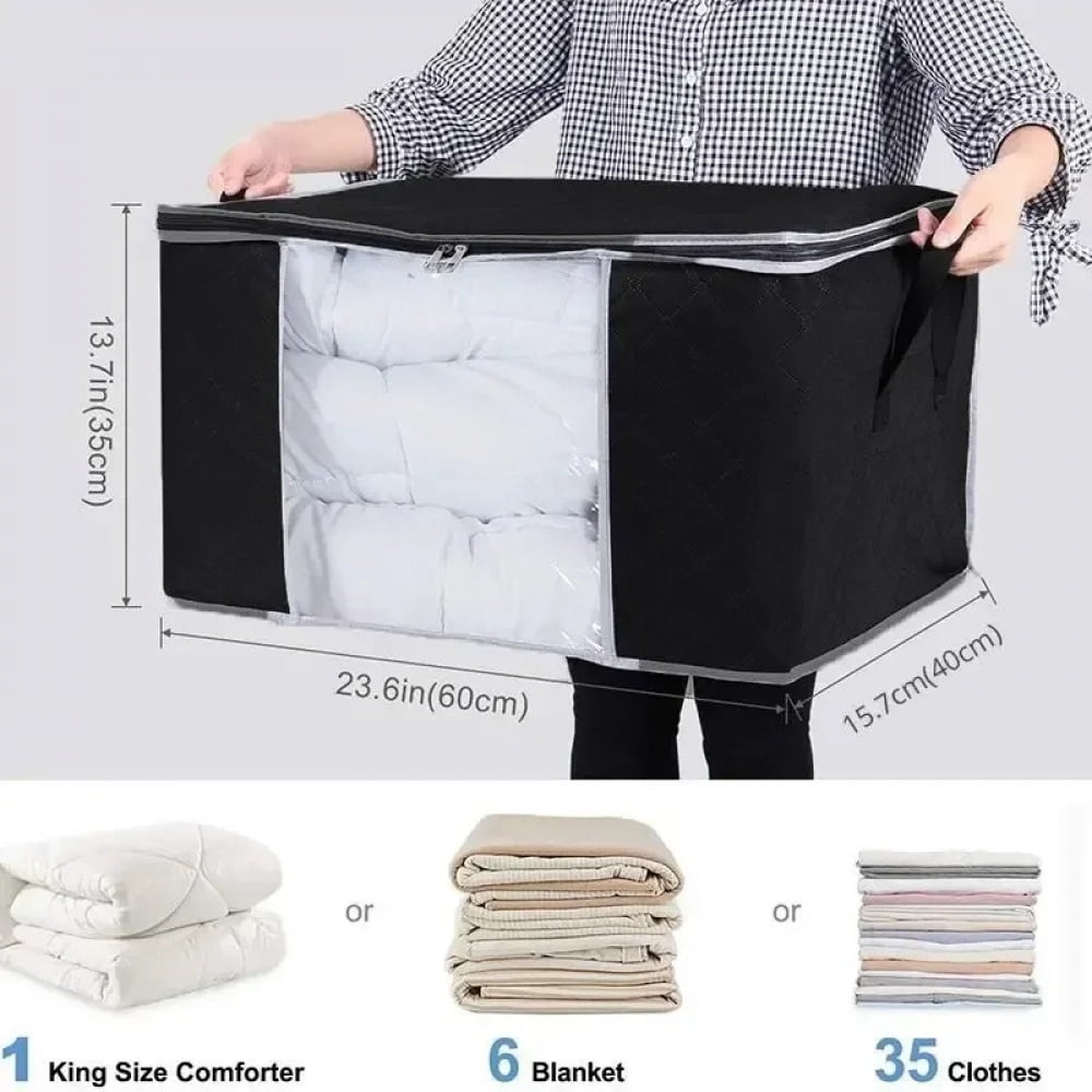 1/2Pcs Non-Woven Fabric Blanket Organizer Quilt Storage Bag Blanket ...