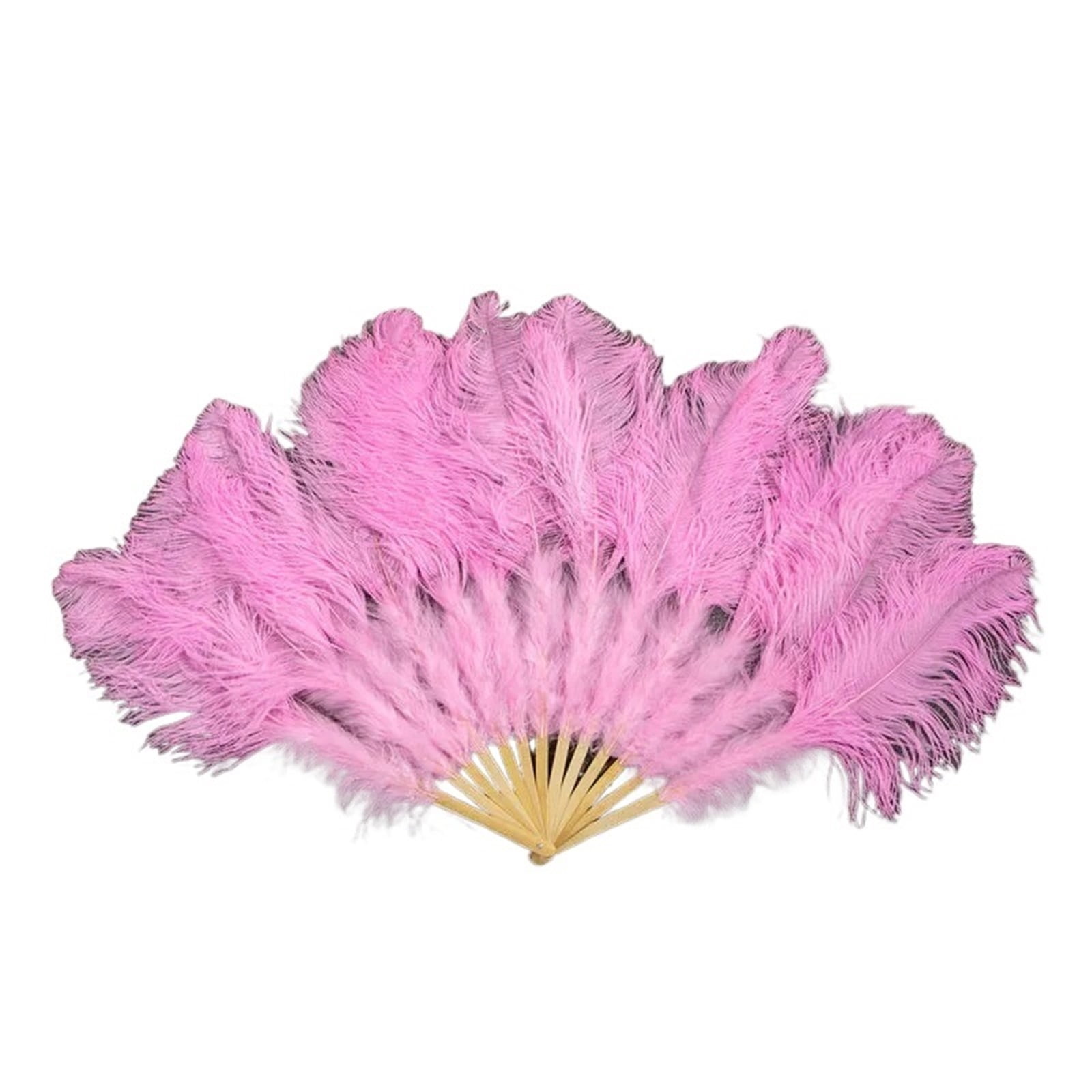 1/2Pcs Ostrich Feather Fans 13Bone 60CM Hands Held Folding Fan For ...