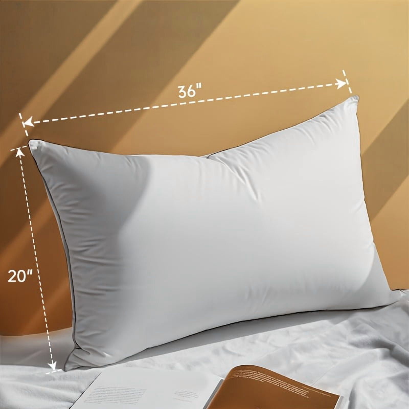 1/2Pcs Queen Size Down Feather Bed Pillows, Soft Supportive Cotton ...