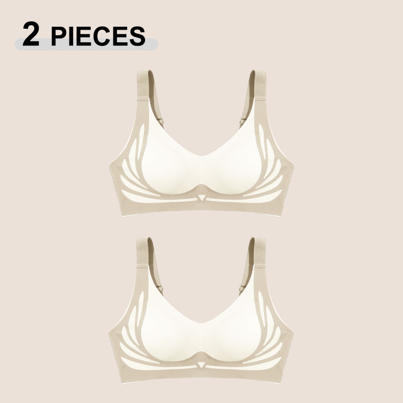 1/2Pcs/Set Women Push Up Bras Seamless Comfortable Angel Wings Bras Set ...