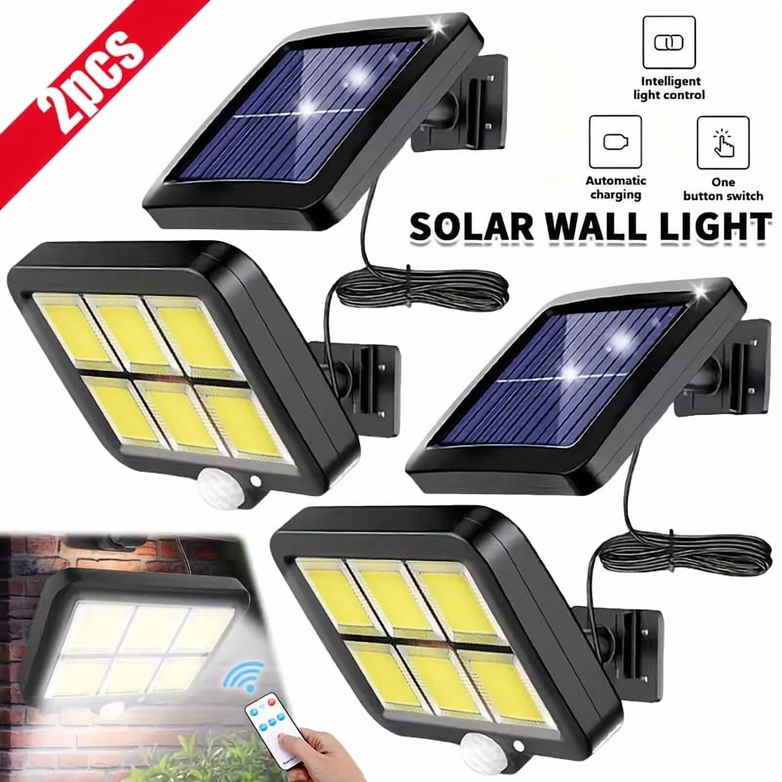 1/2Pcs Split Solar Wall Light, 140 COB Motion Sensor Lamp Remote ...