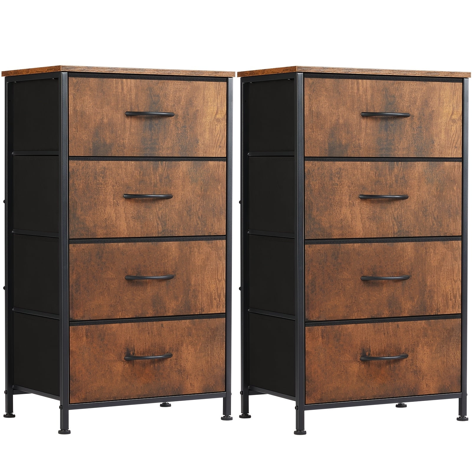 1/2Pcs Storage Chest Of Drawers With 4 Units Fabric Drawers Solid Metal ...