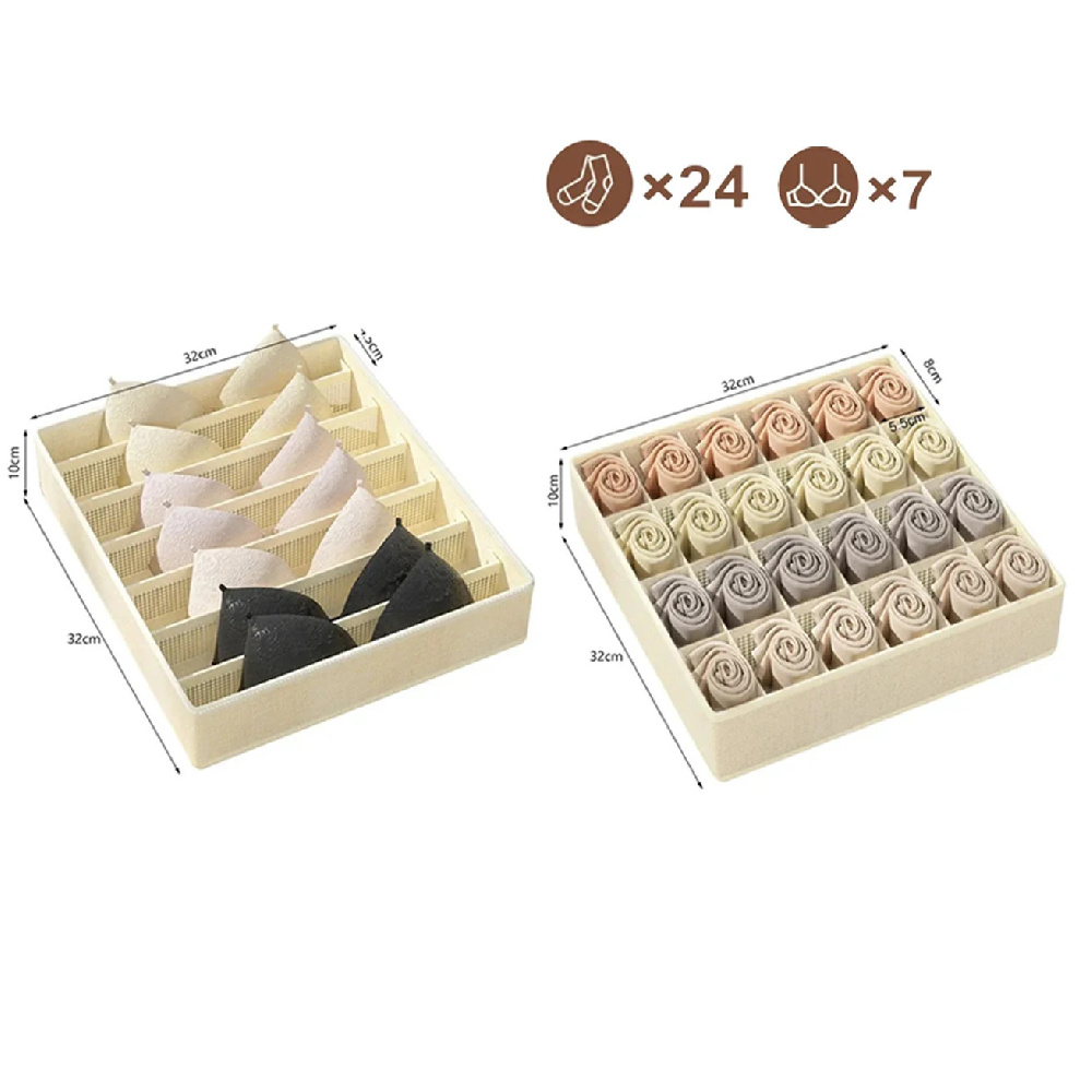 1-2Pcs Underwear Storage Boxes Socks Clothes Storage Organizer Non ...