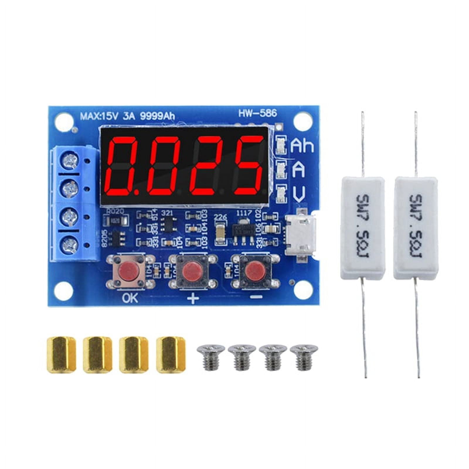 1.2V-12V Battery Capacity Meter Discharge Tester Analyzer 18650 Lithium ...