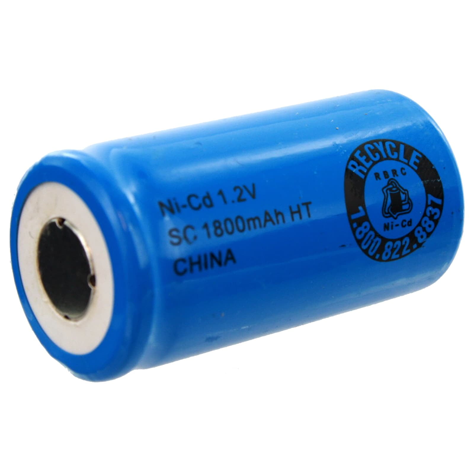 1.2V SubC 1800mAh NiCD Rechargeable High Temp Flat Top Battery ...