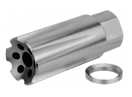 1/2X36 (.356/9MM) Linear Compensator Muzzle Brake, Stainless, For Bolt ...
