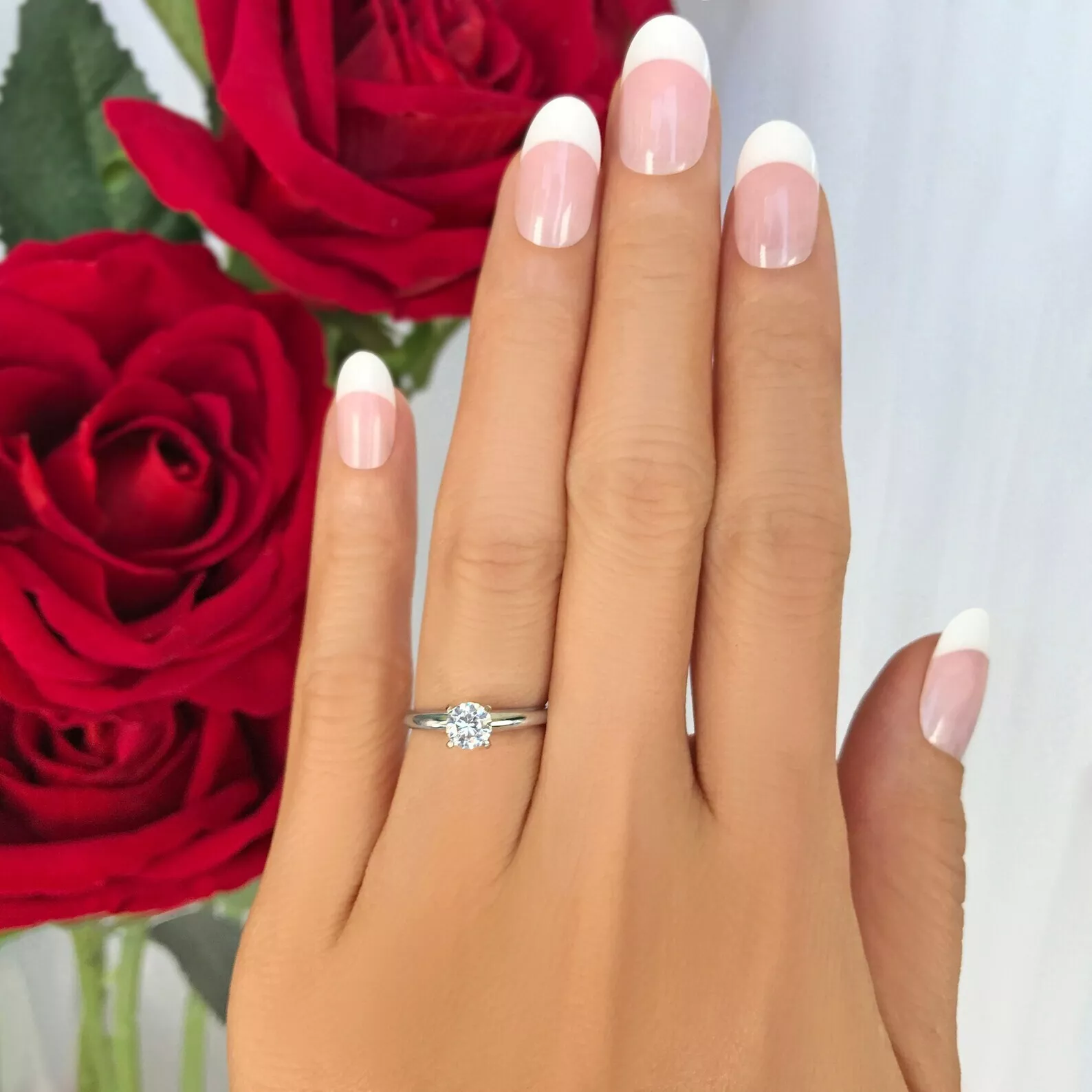 1/2ct Solitaire Diamond Engagement Ring 14K White Gold - Walmart.com