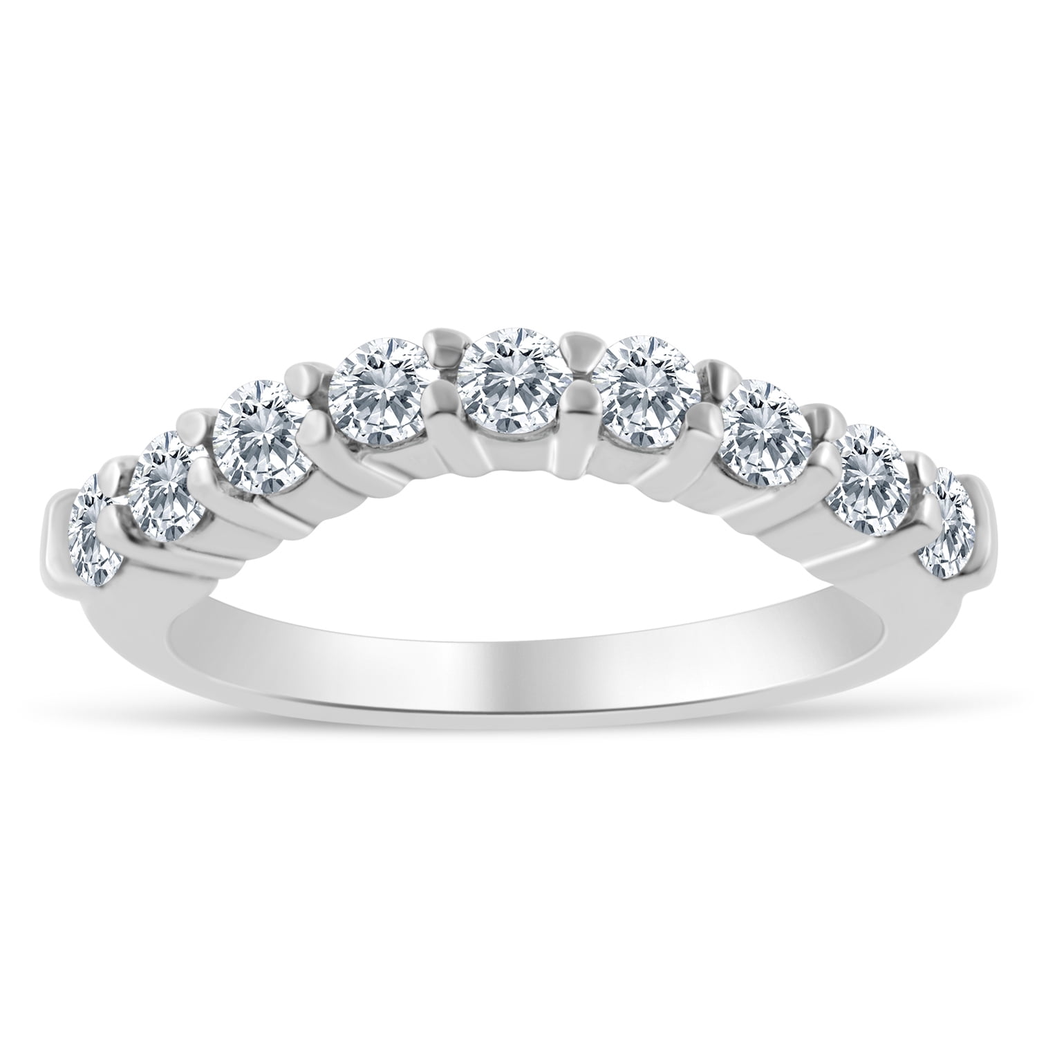 1/2ctw Chevron Diamond Wedding Band in 10k White Gold - Walmart.com